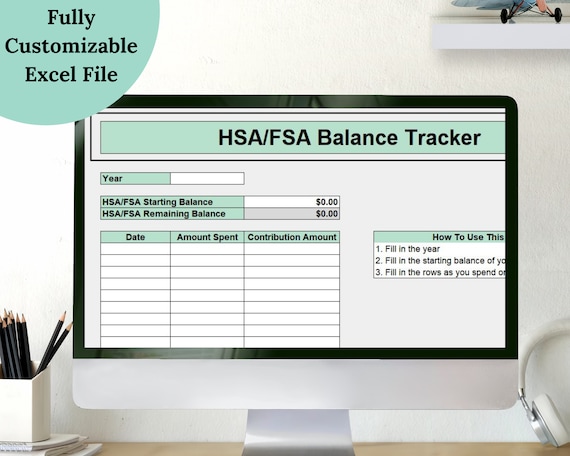HSA & FSA Balance Tracker Savings Tracker Financial | Etsy