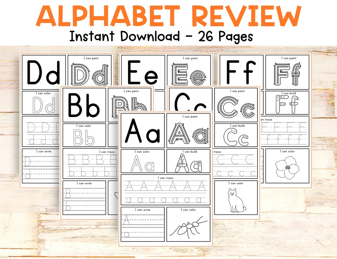26 Alphabet Worksheets, Alphabet Tracing Sheets, Tracing Letters ...
