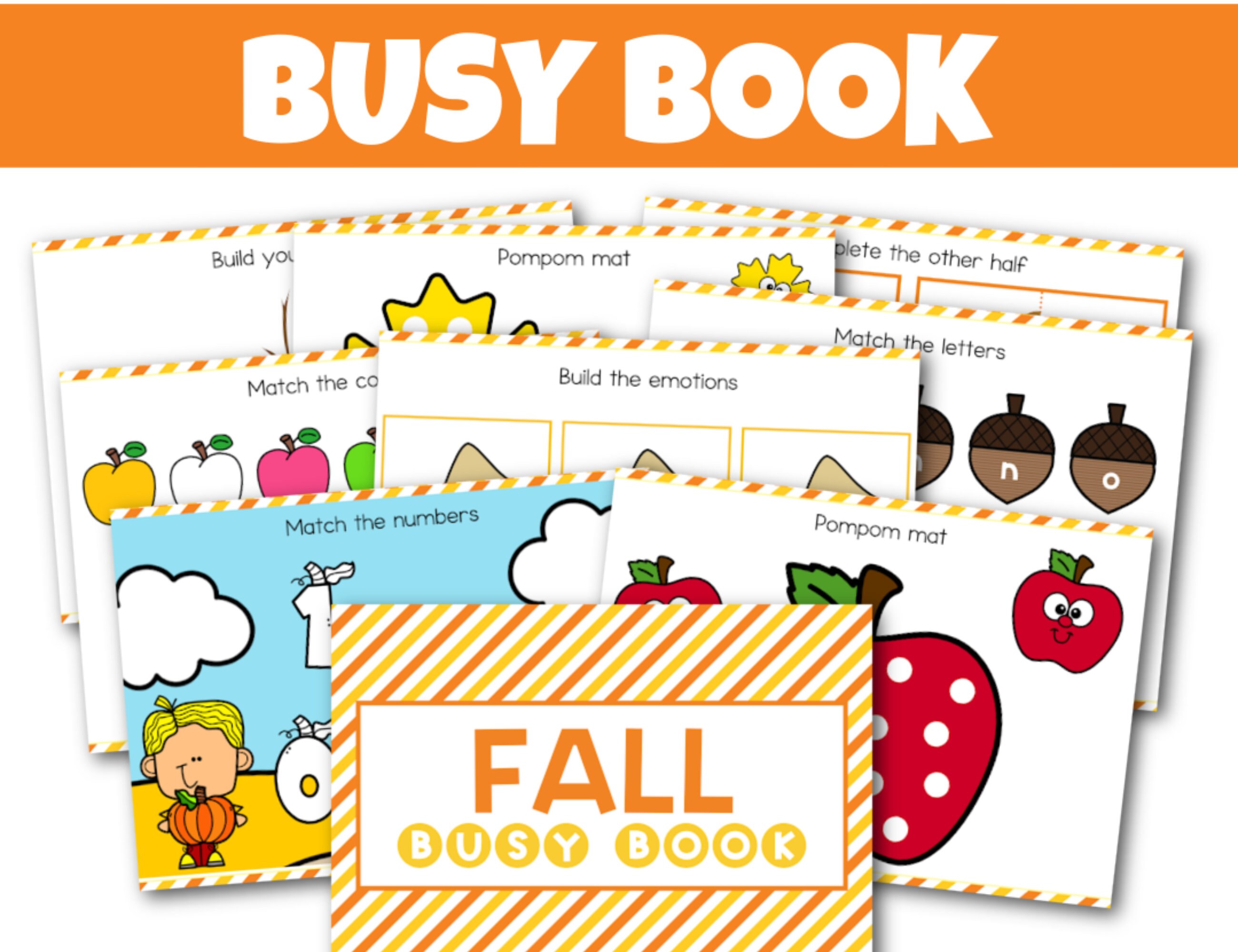 Fall Busy Book Printable, Busy Binder Printables, Toddler Learning ...