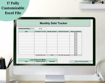 Digital Budget Planner Excel Template Debt Snowball Financial Tracker ...