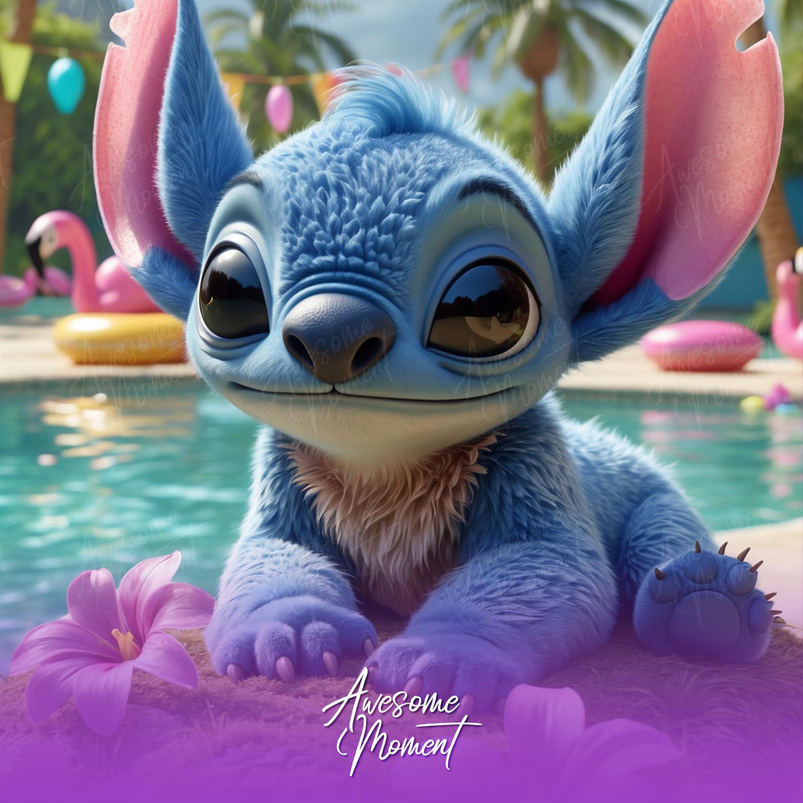 Stitch Pool Party Invitation Video: Animated Luau Theme (canva Template ...