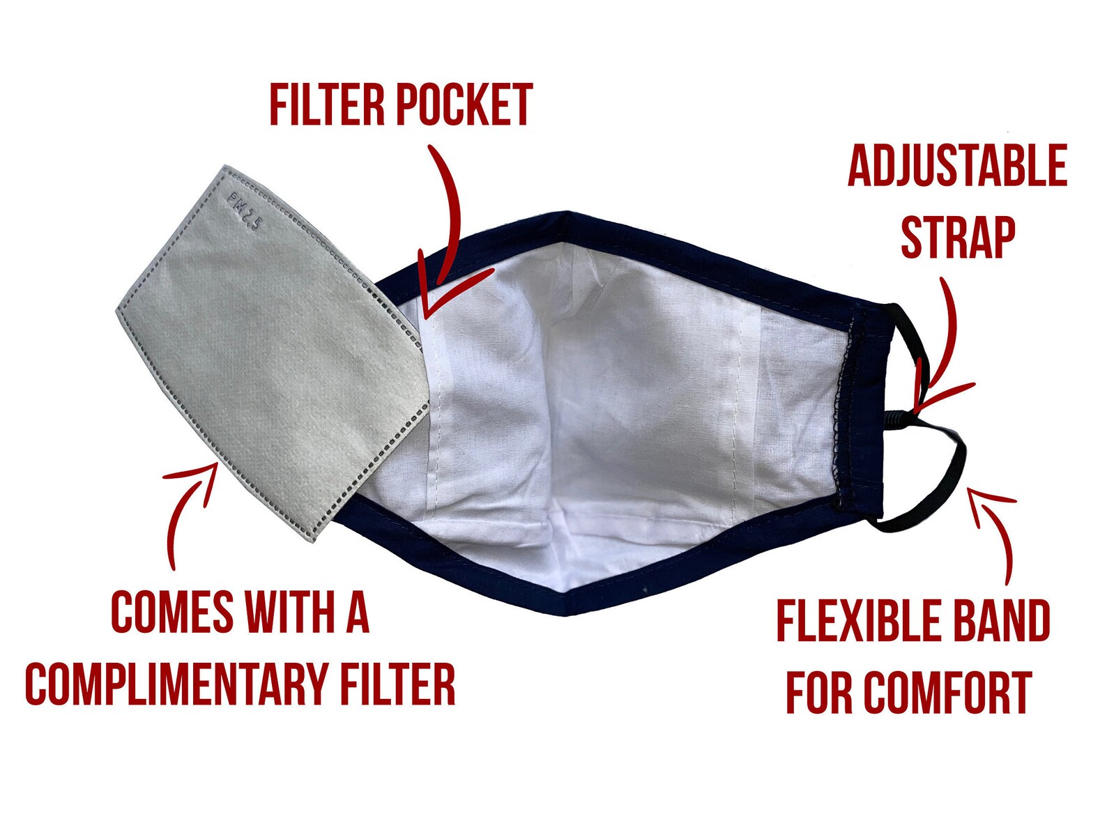 Anti Fog Face Mask, Mask With Nose Wire, Face Mask With Filter Pocket ...