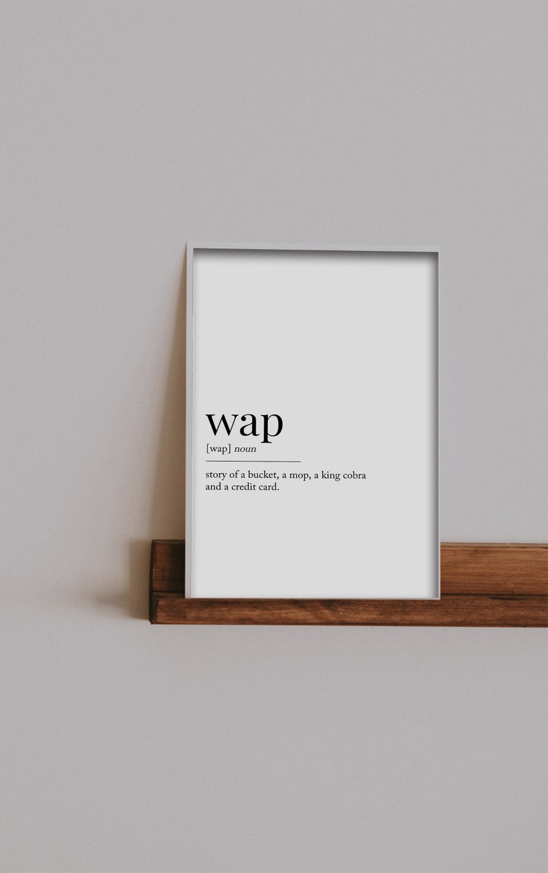 WAP Definition Quote Wall Art, Instant Download, Digital Print ...