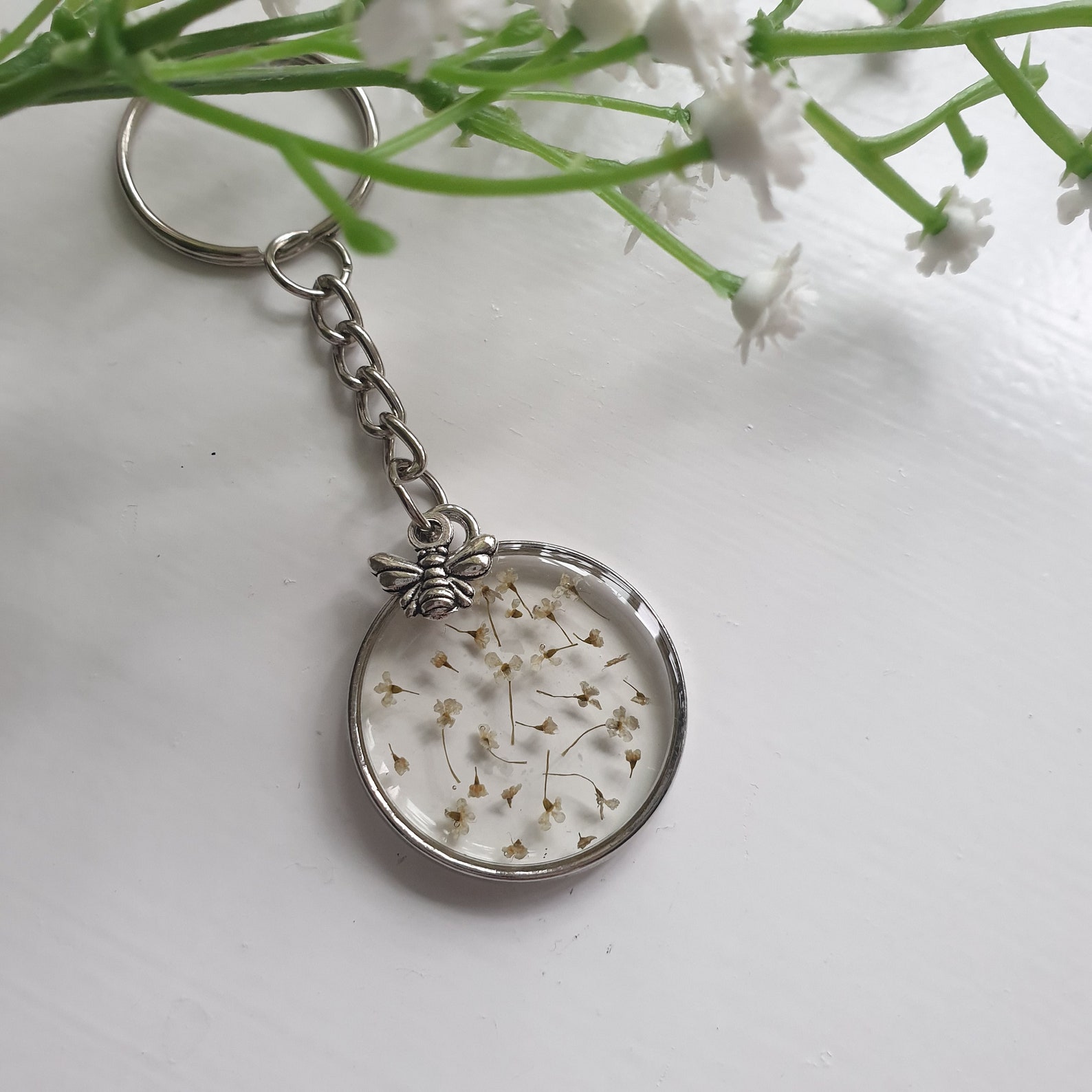 Dried Flower Keyring Keyring Real Flower Keyring Gifts - Etsy