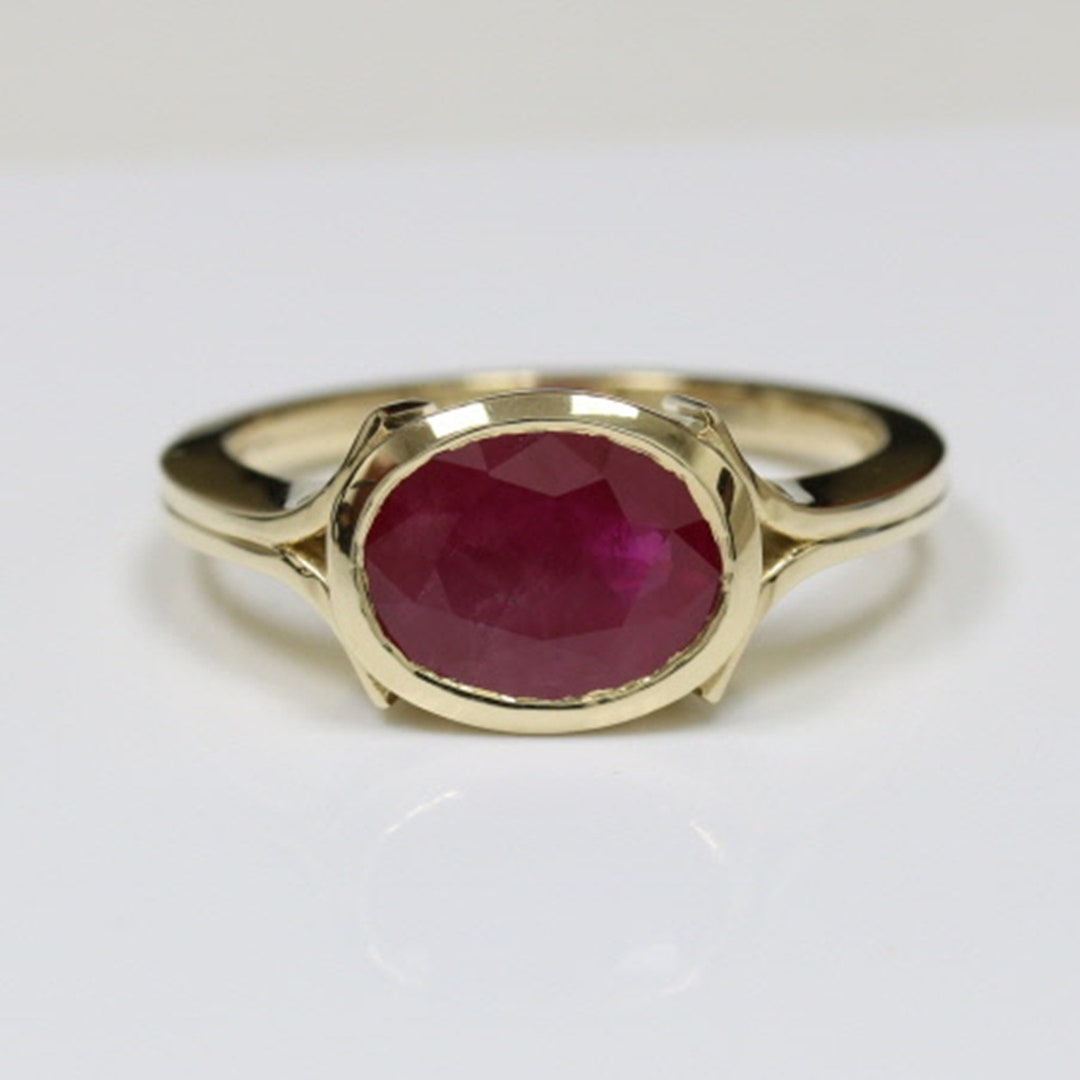 Natural Red Ruby Ring, 925 Solid Sterling Silver Red Ruby Oval Gemstone ...