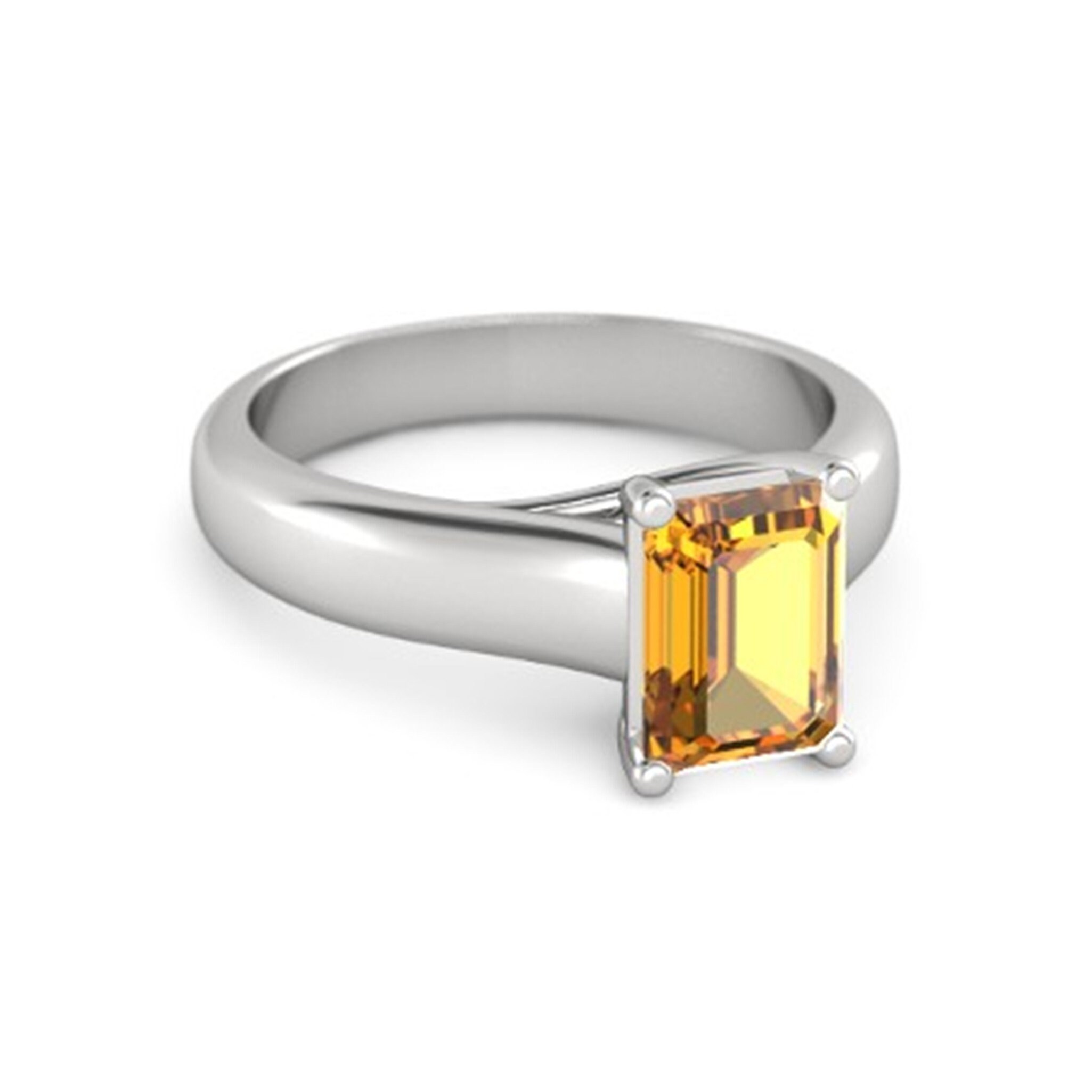 Citrine Solitaire Ring 5.5 Carat Gemstone Sterling Silver - Etsy UK