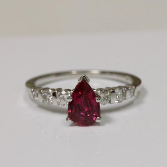 Rubin-Ring Verlobungsring Sterling Silber roter | Etsy