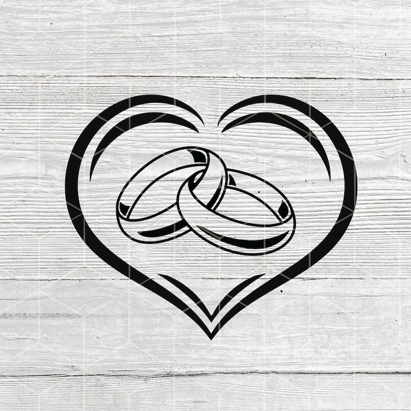 Wedding Ring Heart Svg - Etsy