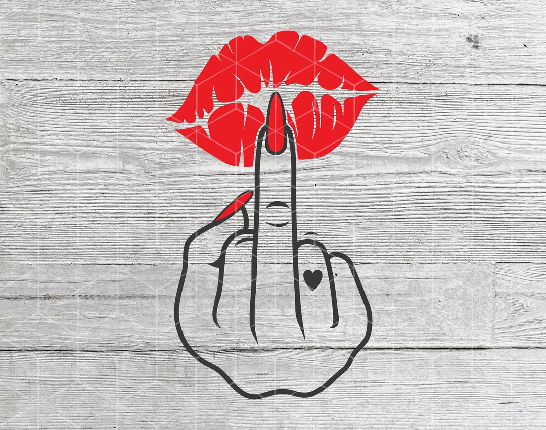 Lippen Kuss SVG Hand Mittelfinger svg Fck Sie Geste Pssst - Etsy.de