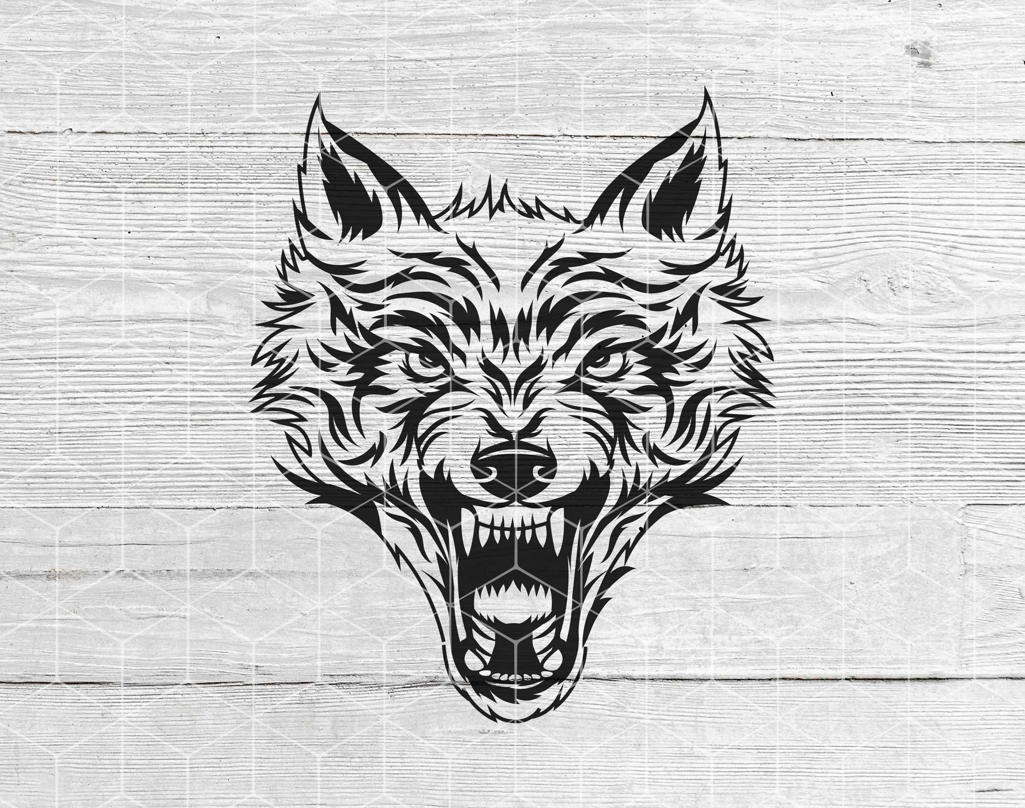 Werewolf Face Stencil