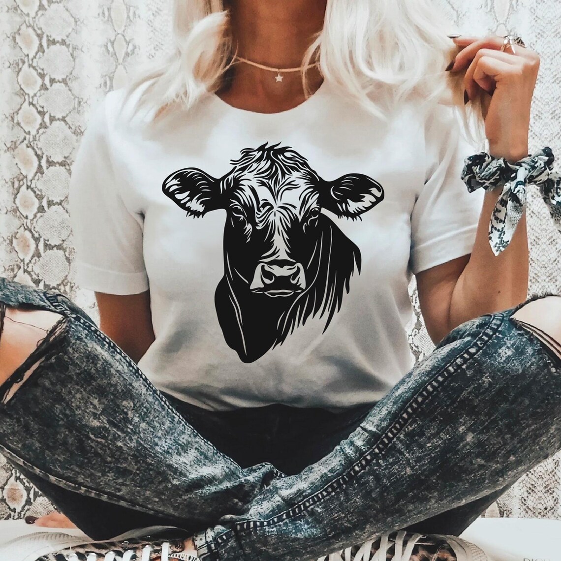 Black Angus Cow Head SVG: Farm Animal Portrait, Laser Cut File (digital ...