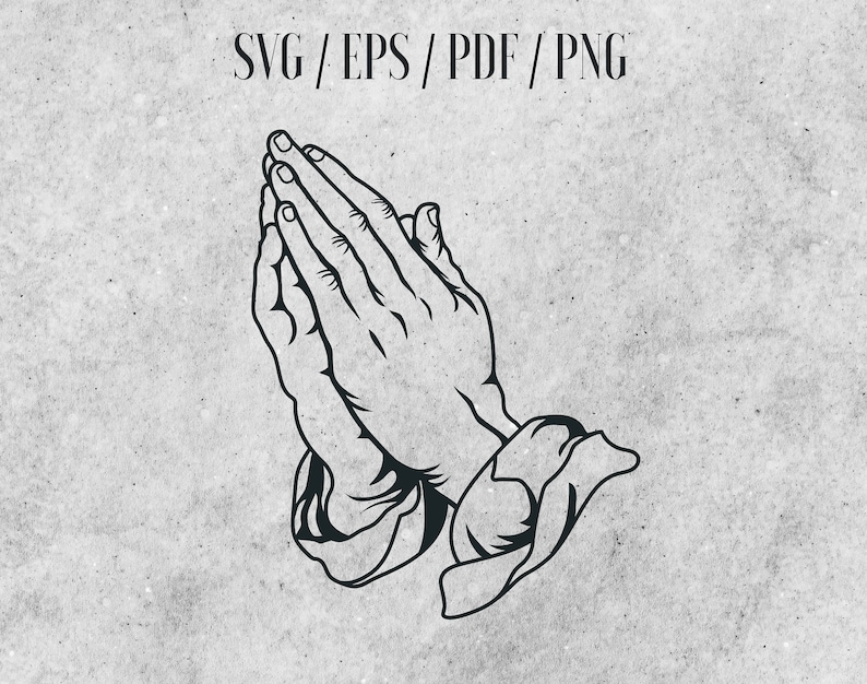 Praying Hands Silhouette Vector Design (SVG/PNG) - Etsy