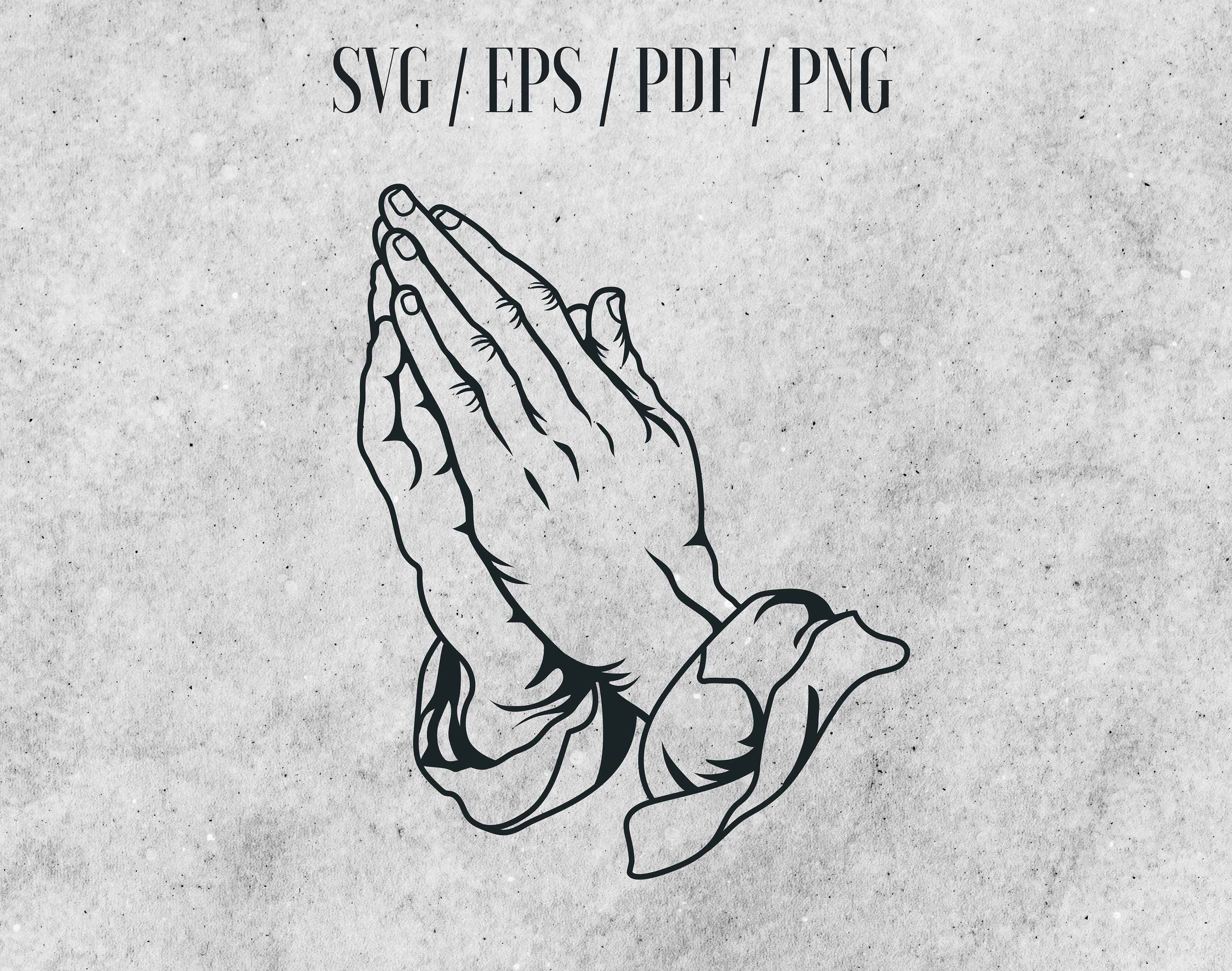 Praying Hands Silhouette Svg Praying Hands Png Design Etsy Israel
