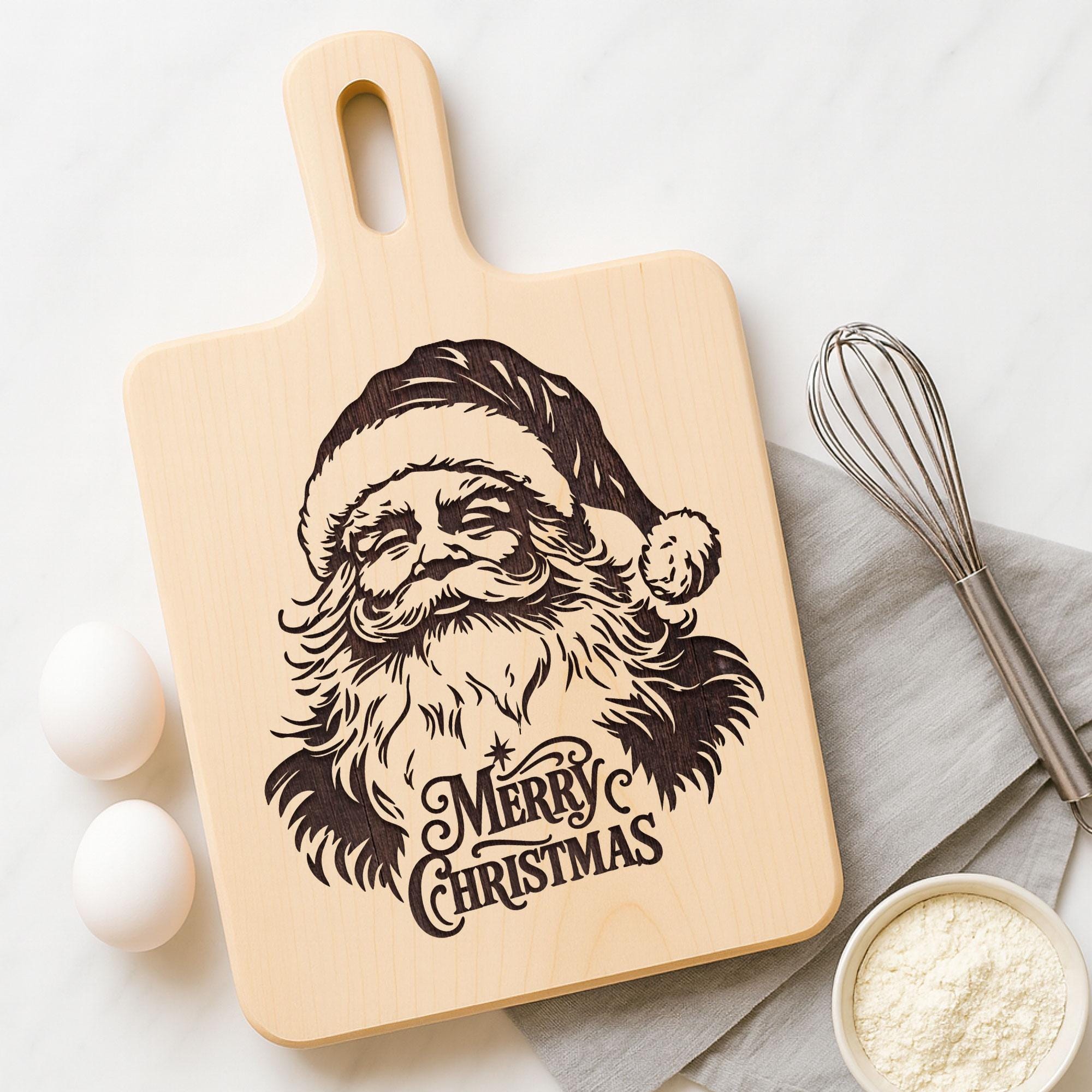 Christmas Charcuterie Board SVG, Santa Claus Cutting Board Digital File ...