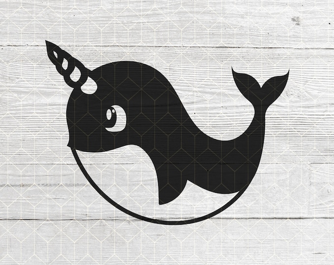 Narwhal Outline SVG Files - Vector Images Clipart -narwhale SVG File ...