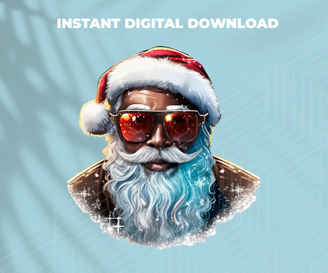 Black Santa PNG, Christmas Png, Afro Santa Santa Png, Daisy Christmas ...