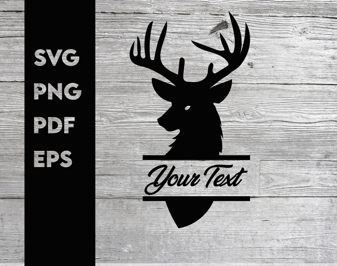 Deer Split Monogram - Instant Digital Download, Svg, Ai, Dxf, Eps, Png ...