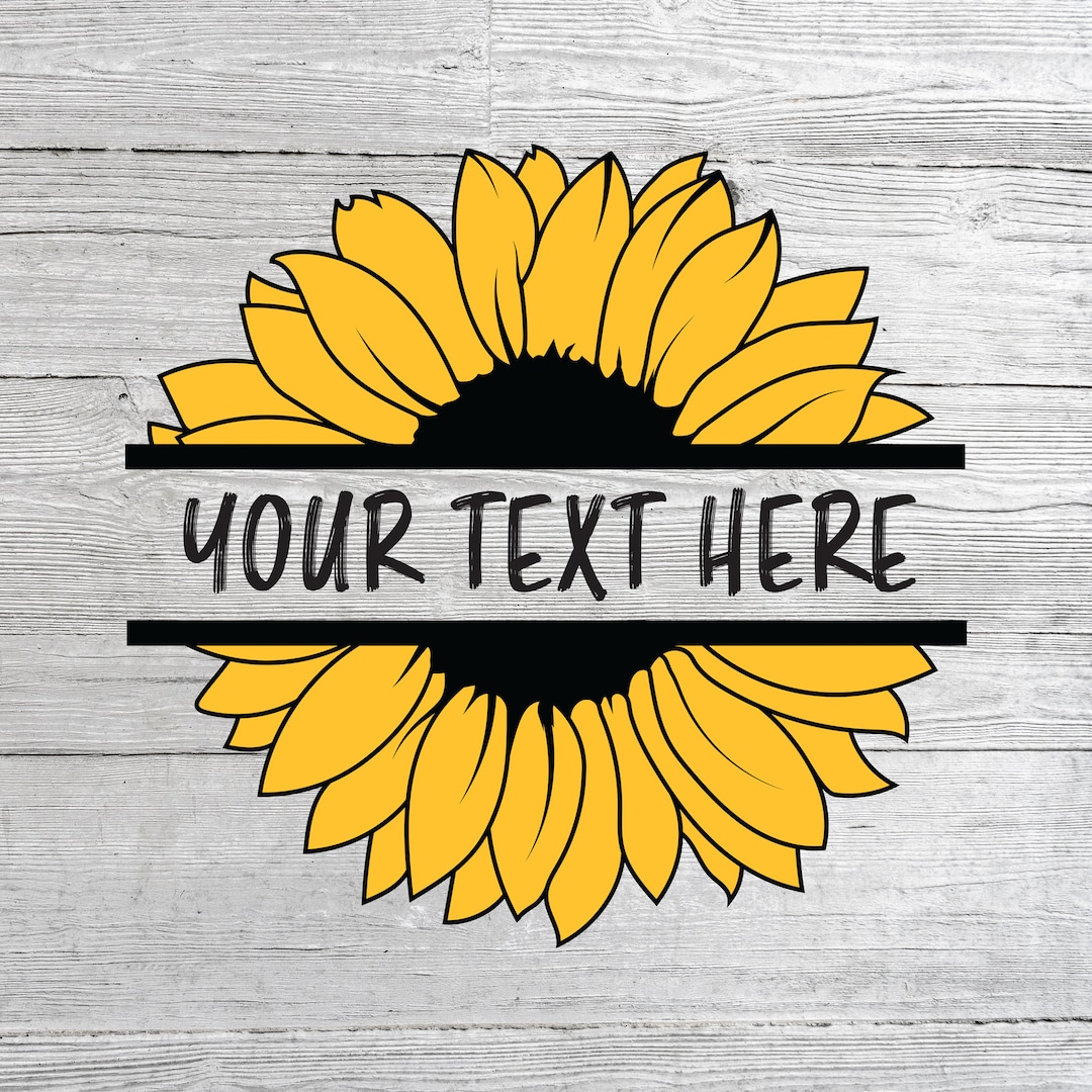 Split Sunflower Svg Cut File for Cricut, Sunflower Monogram Svg, Split ...