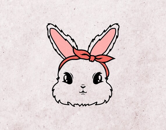 Cute Bunny Head Outline