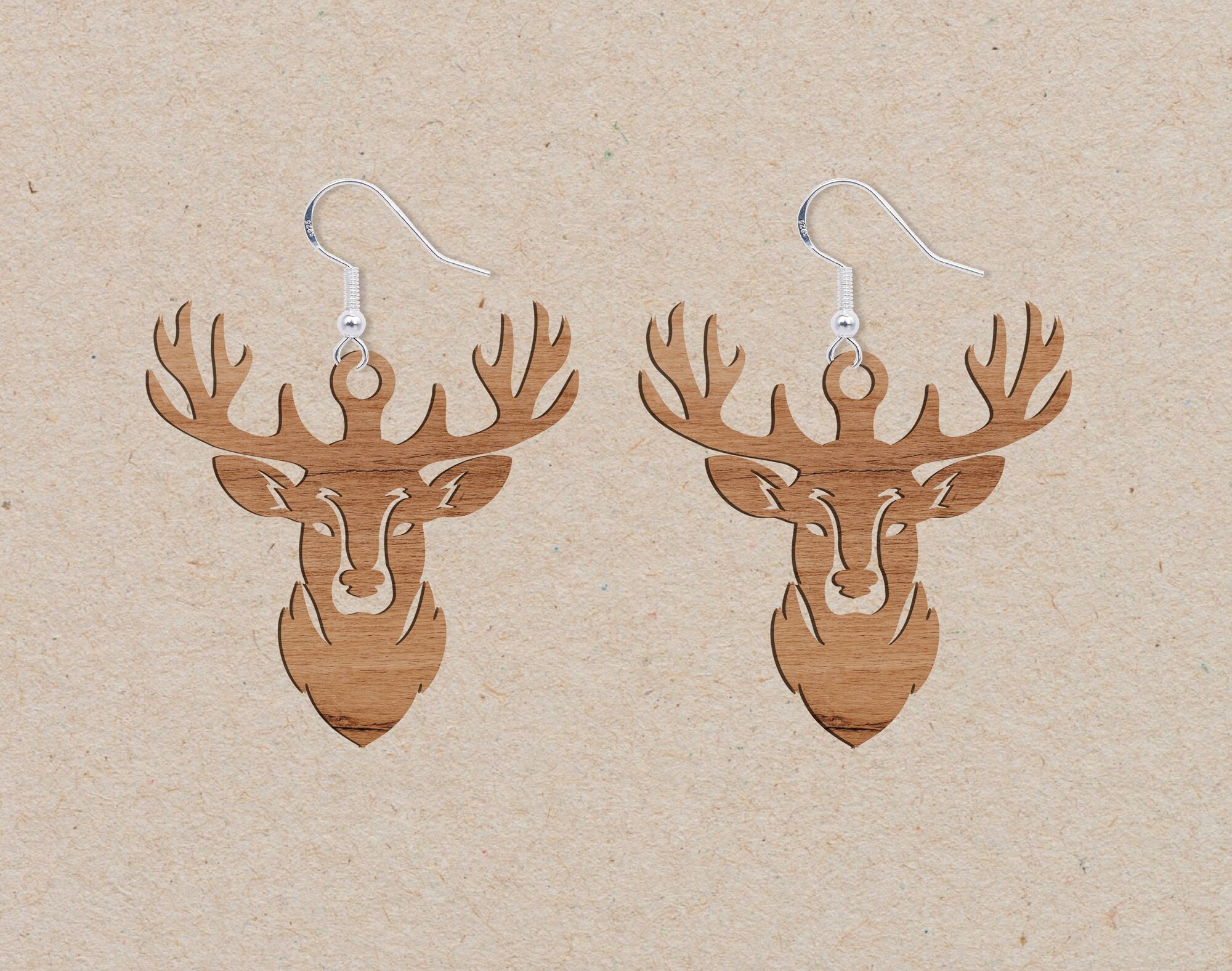 Deer Head Earrings SVG Template: Cricut & Silhouette Cut Files (digital ...