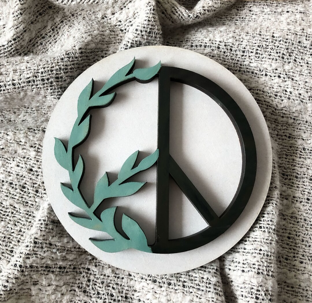 Floral Peace Sign SVG: Botanical Nursery Laser Cut File - Etsy