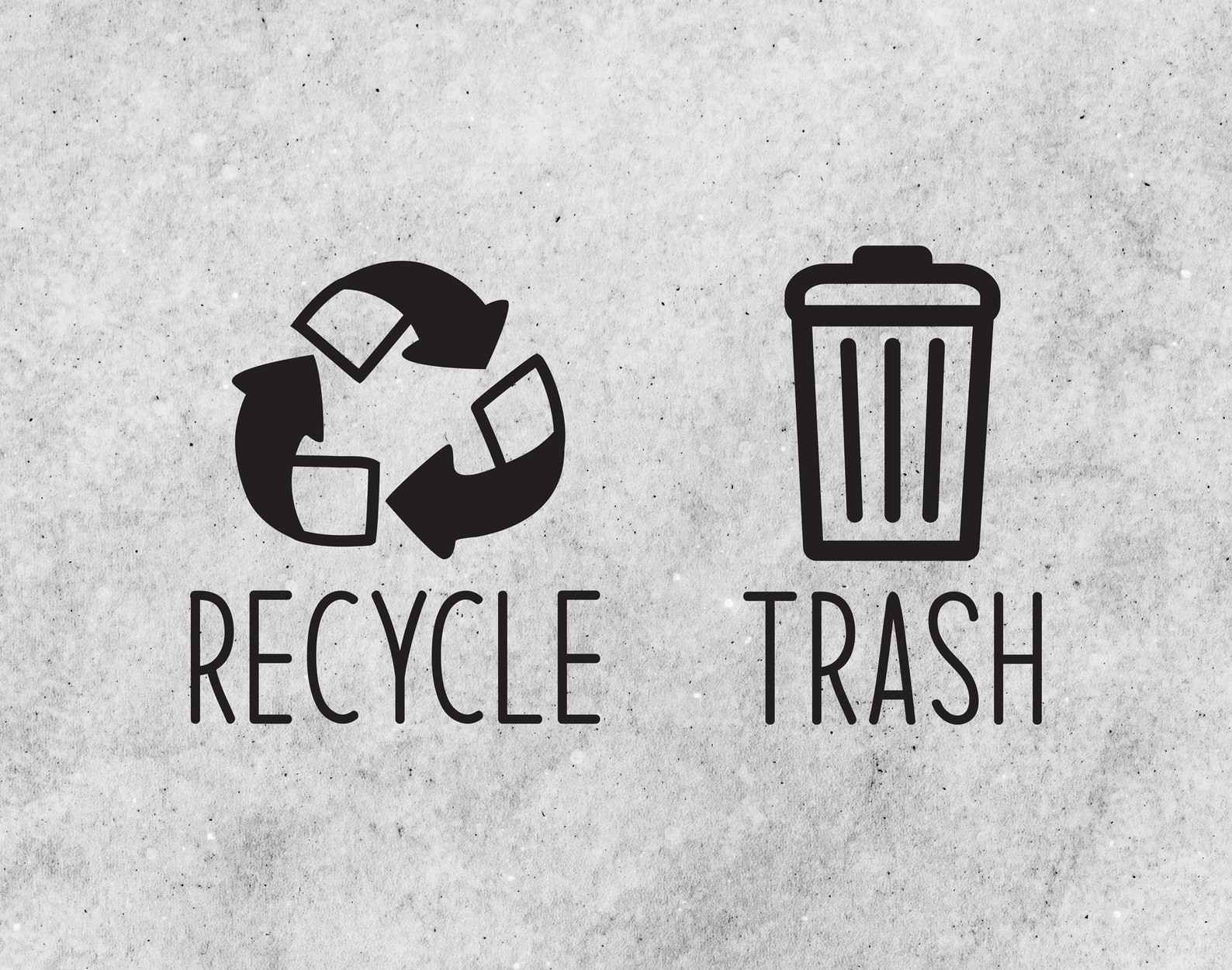 Trash and Recycle Digital Download Organising Sticker Design - Etsy