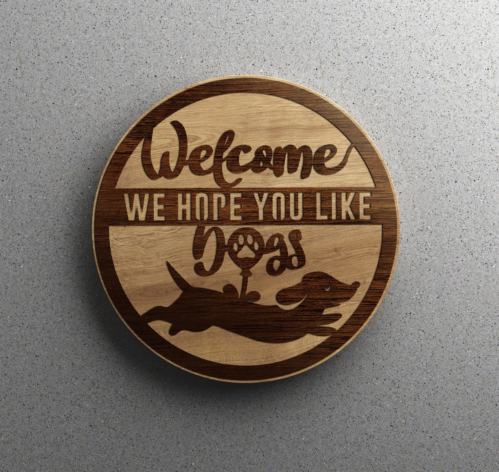 Dachshund Welcome Sign SVG: Dog Lover Door Hanger (digital Art) - Etsy