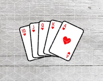 Poker Cards SVG, Poker PNG, Poker Game Vector, Game Cards Dxf, Royal ...