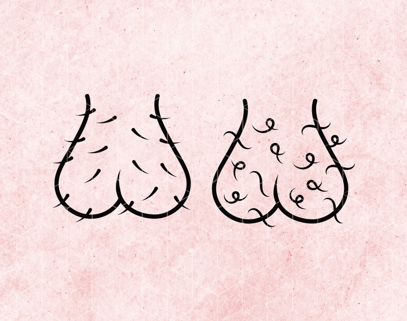 Hairy Balls Clip Art, Scrotum Silhouettes, Testicles Instant Download ...