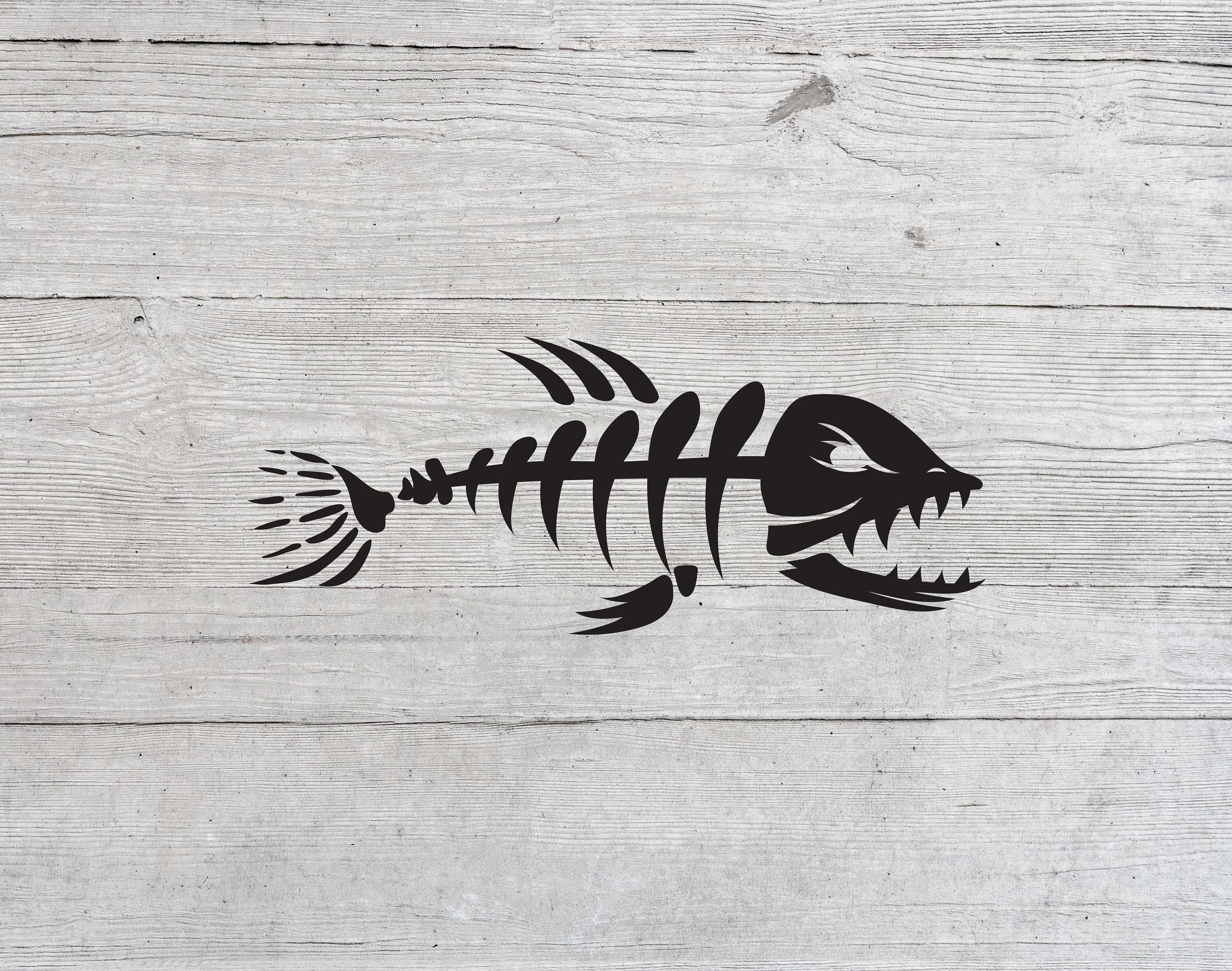Angry Fish Skeleton Logo Fishing SVG eps png Vector cutting | Etsy