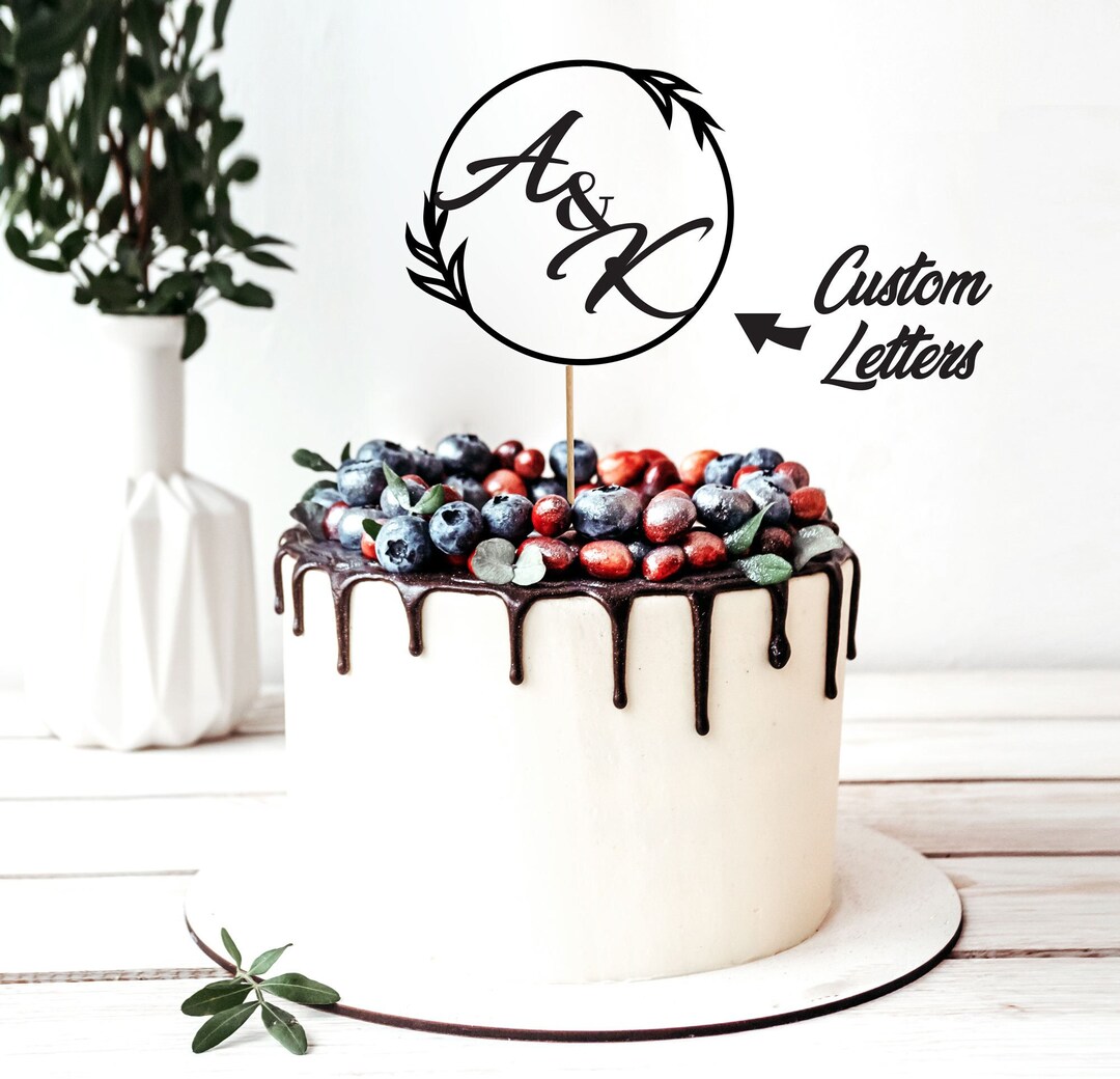 Personalized Wedding Cake Topper SVG, Custom Letters Cake Topper Svg ...