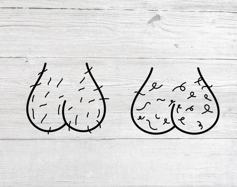 Hairy Balls Clip Art Scrotum Silhouettes Testicles Instant Etsy