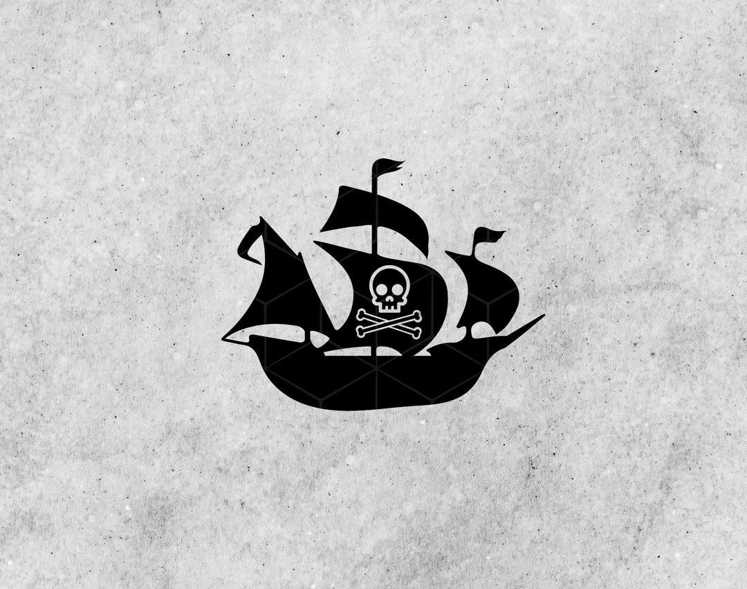 Pirate Ship With Skull With Crossed Bones on the Sail.cut Files for ...
