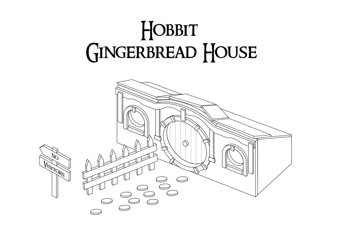Gingerbread House Kit, the Hobbit Cutting Files With Recipe Gingerbread ...