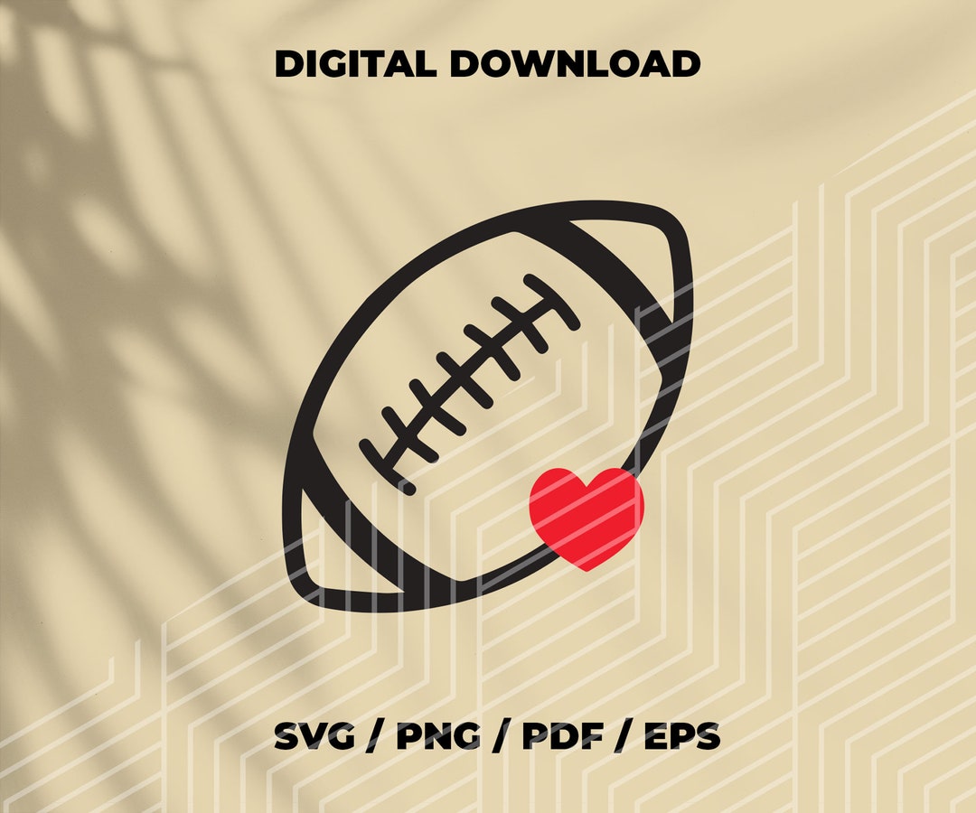 Football With Heart SVG PNG, Cheer Svg, Gameday Svg, School Sport PNG ...