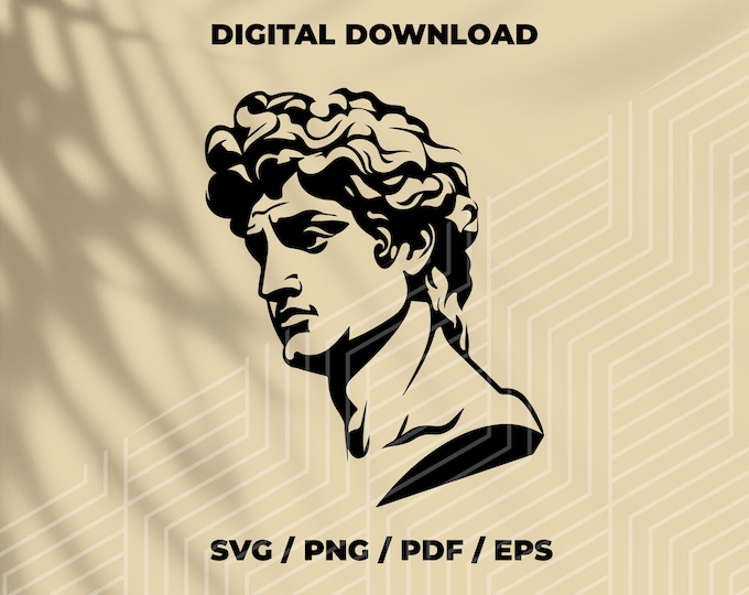 10 David Statue Clipart, David Sculpture Clipart, Printable Watercolor ...