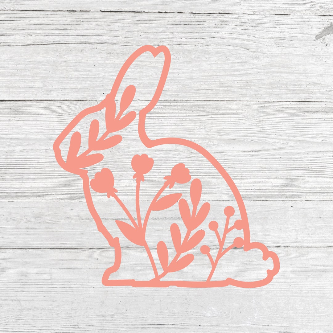 Floral Bunny SVG PNG Files for Cutting Machines, Digital Clipart ...