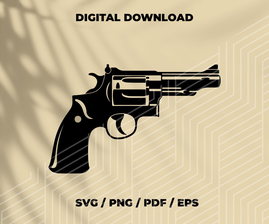 Revolver Svg, Hand Pistol SVG, Pistol Vector Drawing, Svg Files for ...
