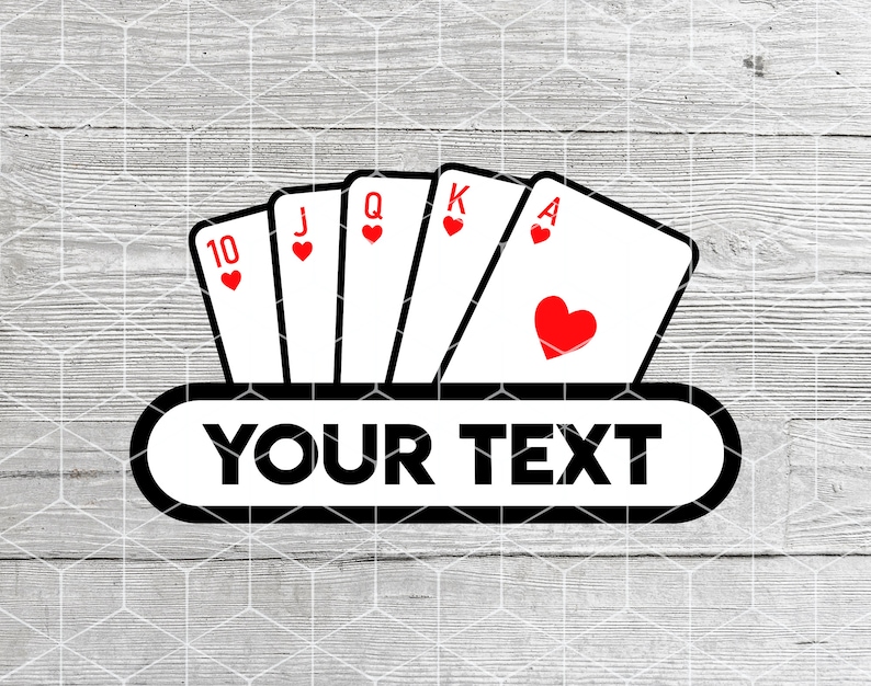 Royal Flush Poker Cards Frame SVG: Cricut Silhouette Cut File (digital ...