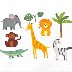 Jungle Animals SVG Set. Safari Animals SVG. Cricut Cut Files, Layered ...