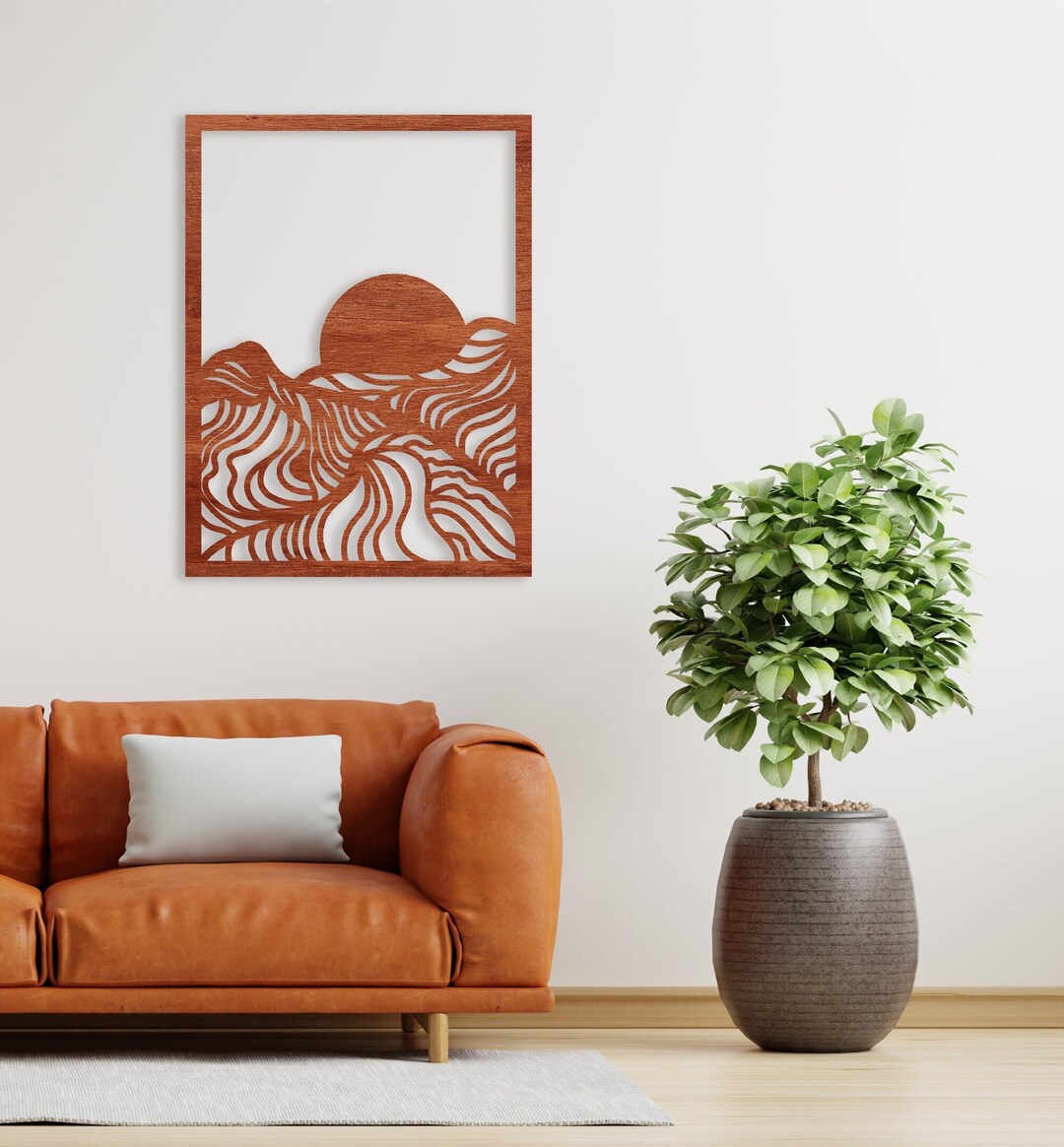 Abstract Minimal Landscape SVG Files for Laser Cut, Laser Cut Template ...