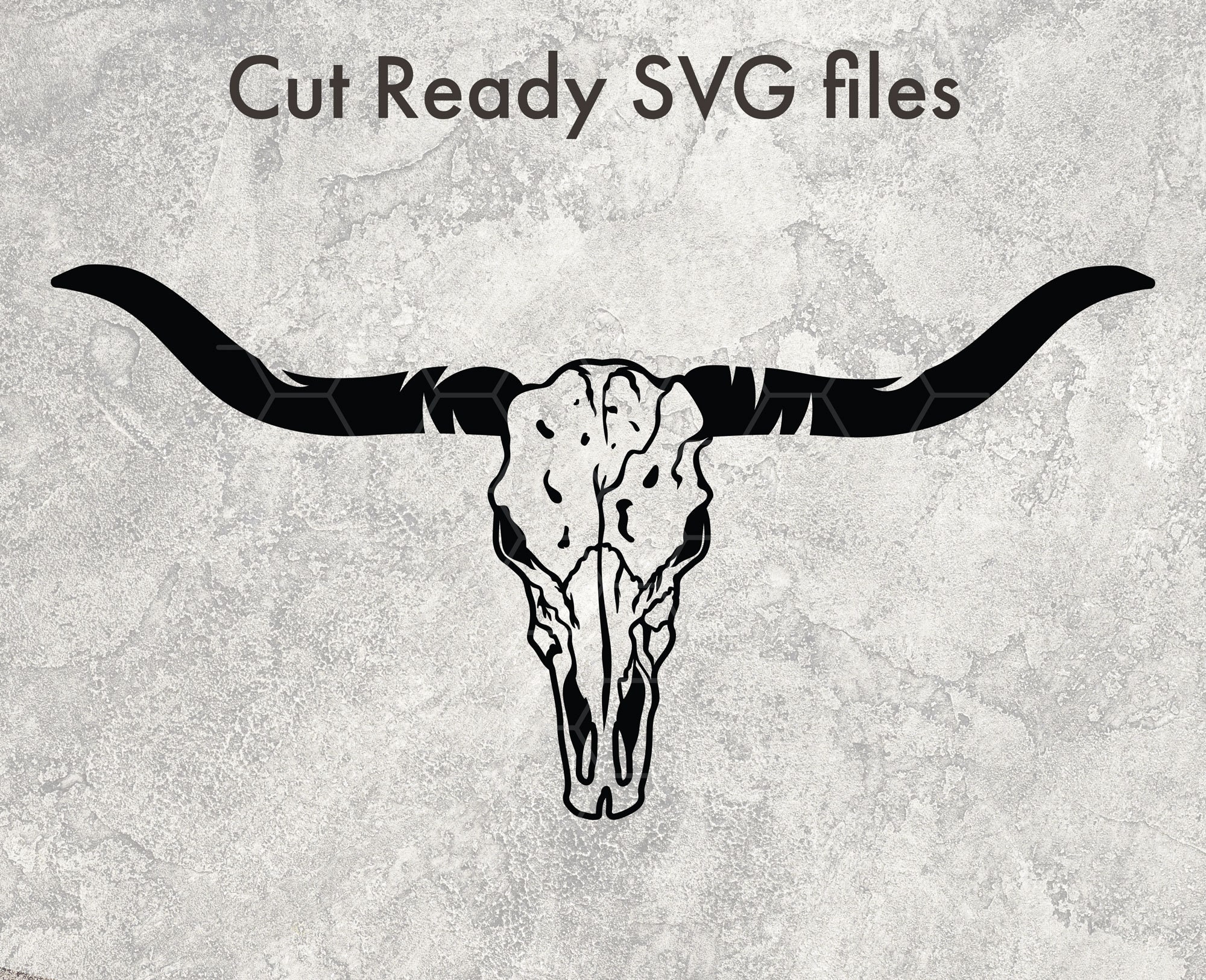 Longhorn Bull Skull SVG and PNG Files for Cricut and - Etsy UK