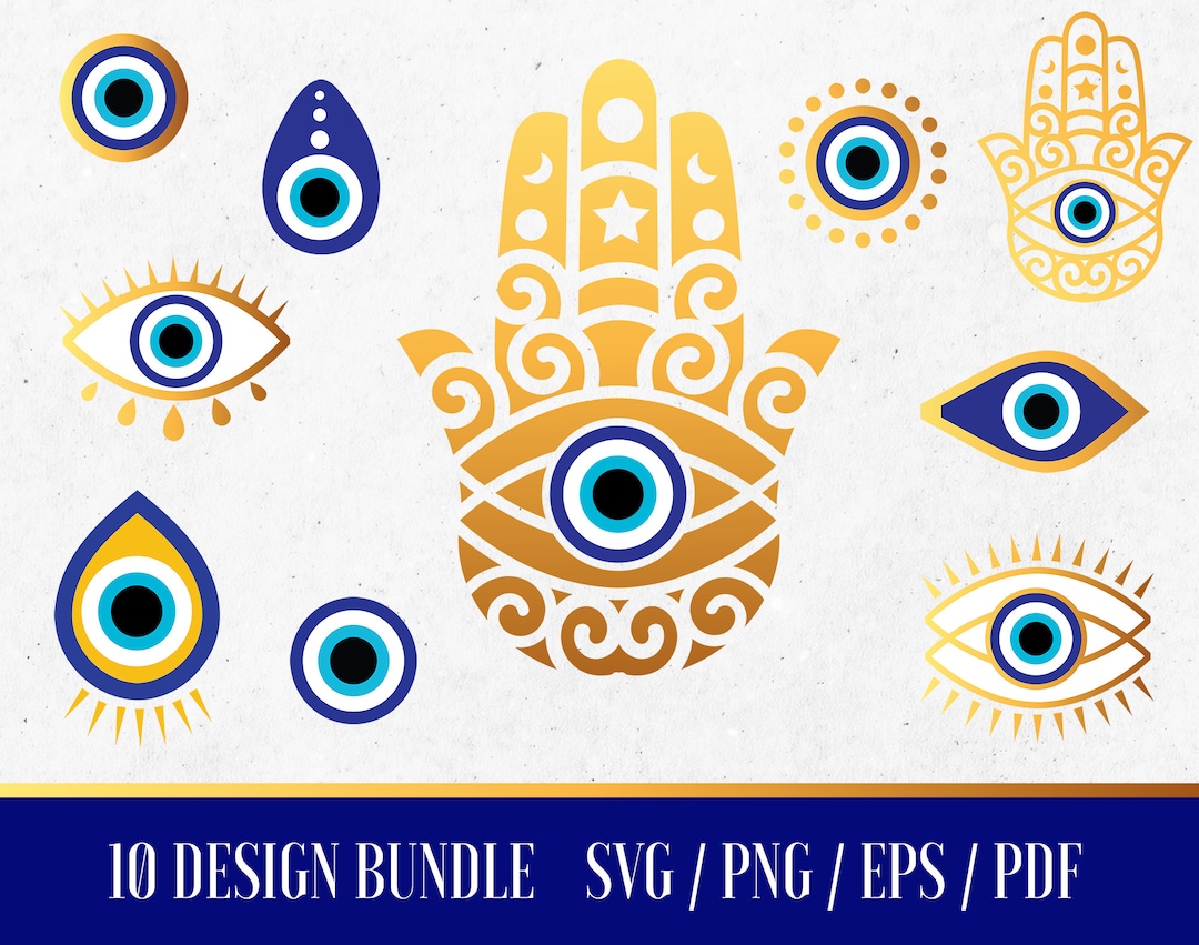 Evil Eye Bundle, Svg, Nazar Png Pdf, EPS Hamsa Hand SVG, Files for ...
