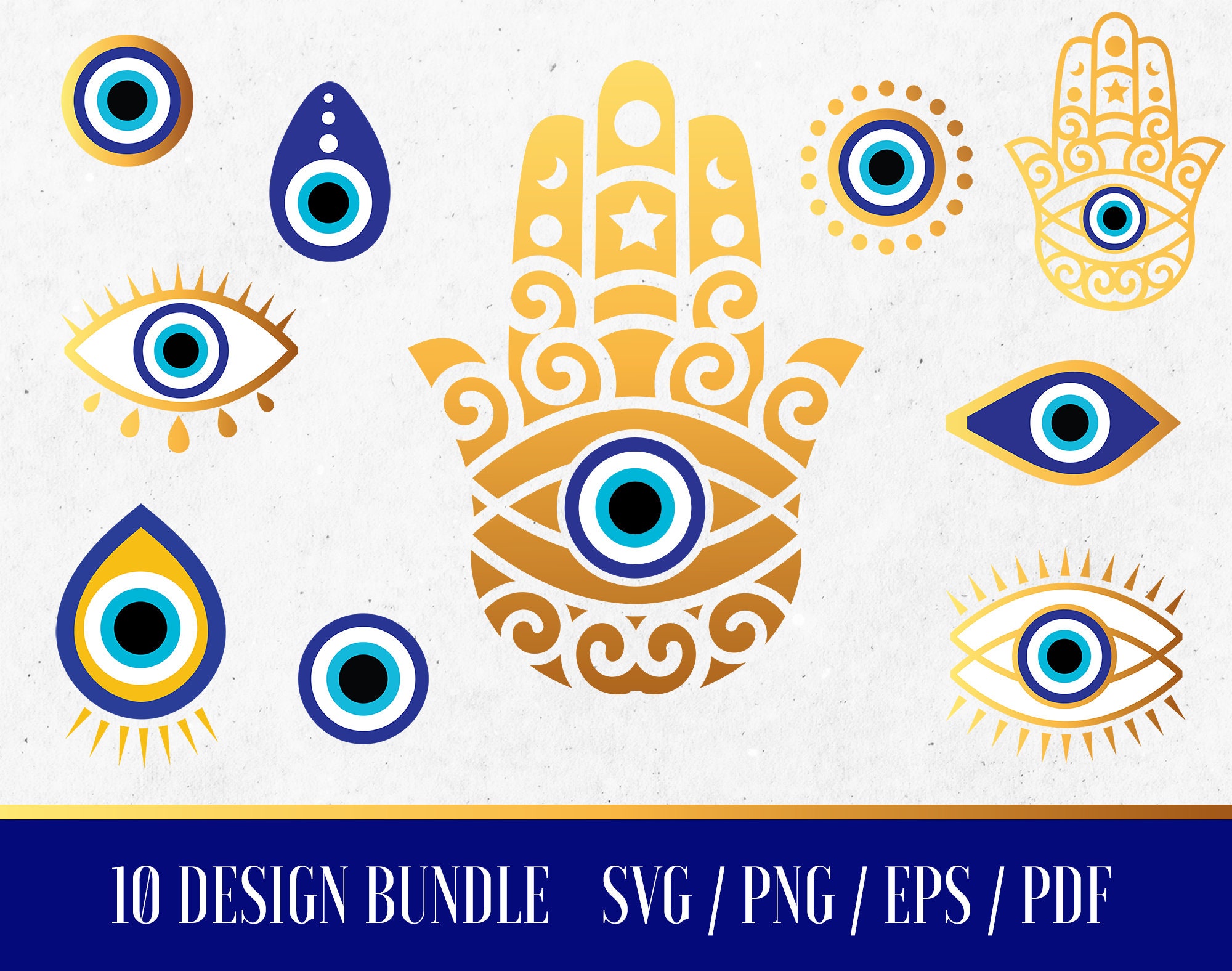 Evil Eye Bundle Svg Nazar Png Pdf EPS Hamsa Hand SVG Files - Etsy UK
