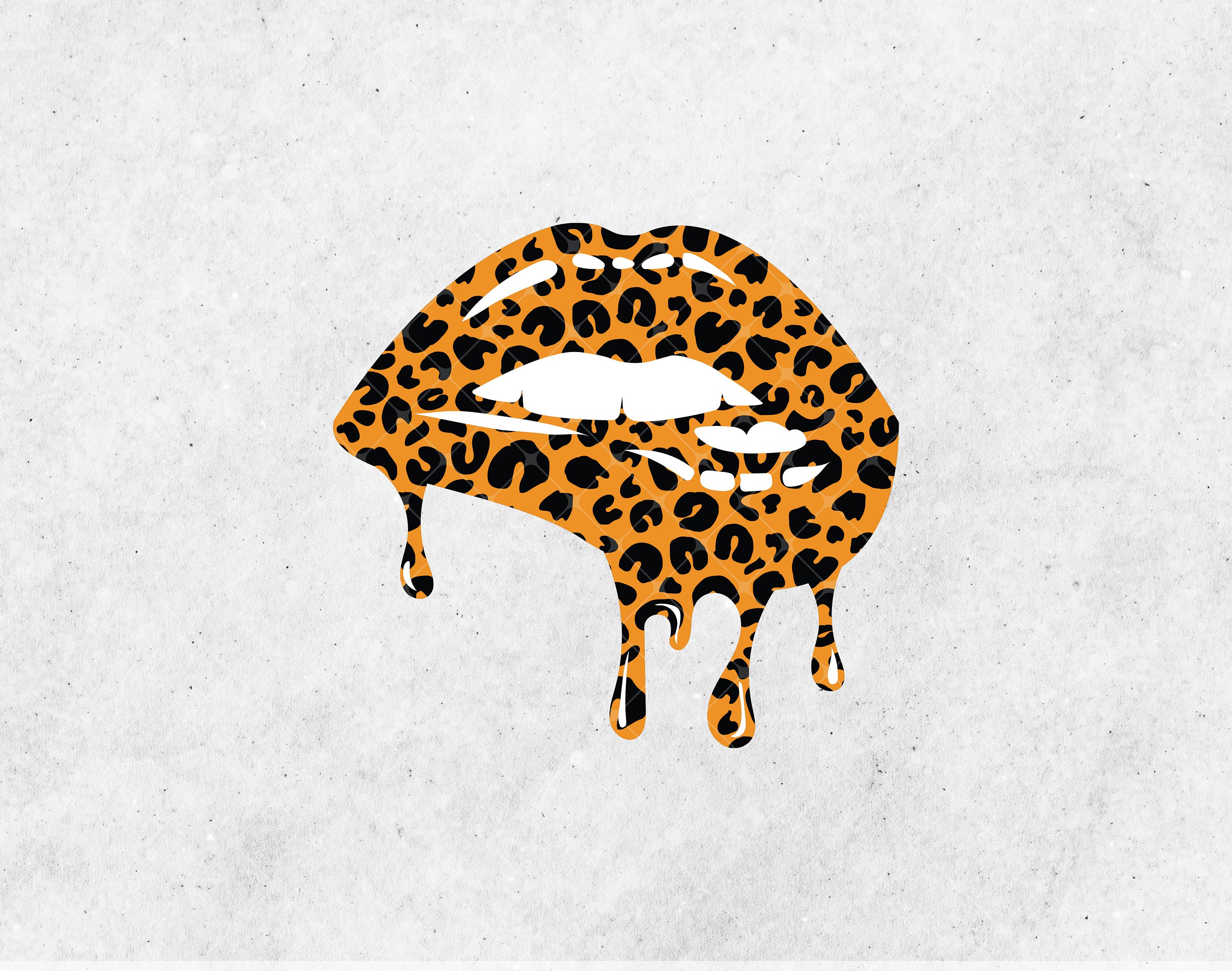 Leopard Dripping Lips vector files for For Cricut SVG PNG | Etsy
