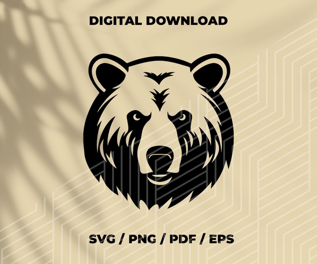 Bear SVG File, Bear Face Logo, Cut Files for Cricut and Silhouette ...