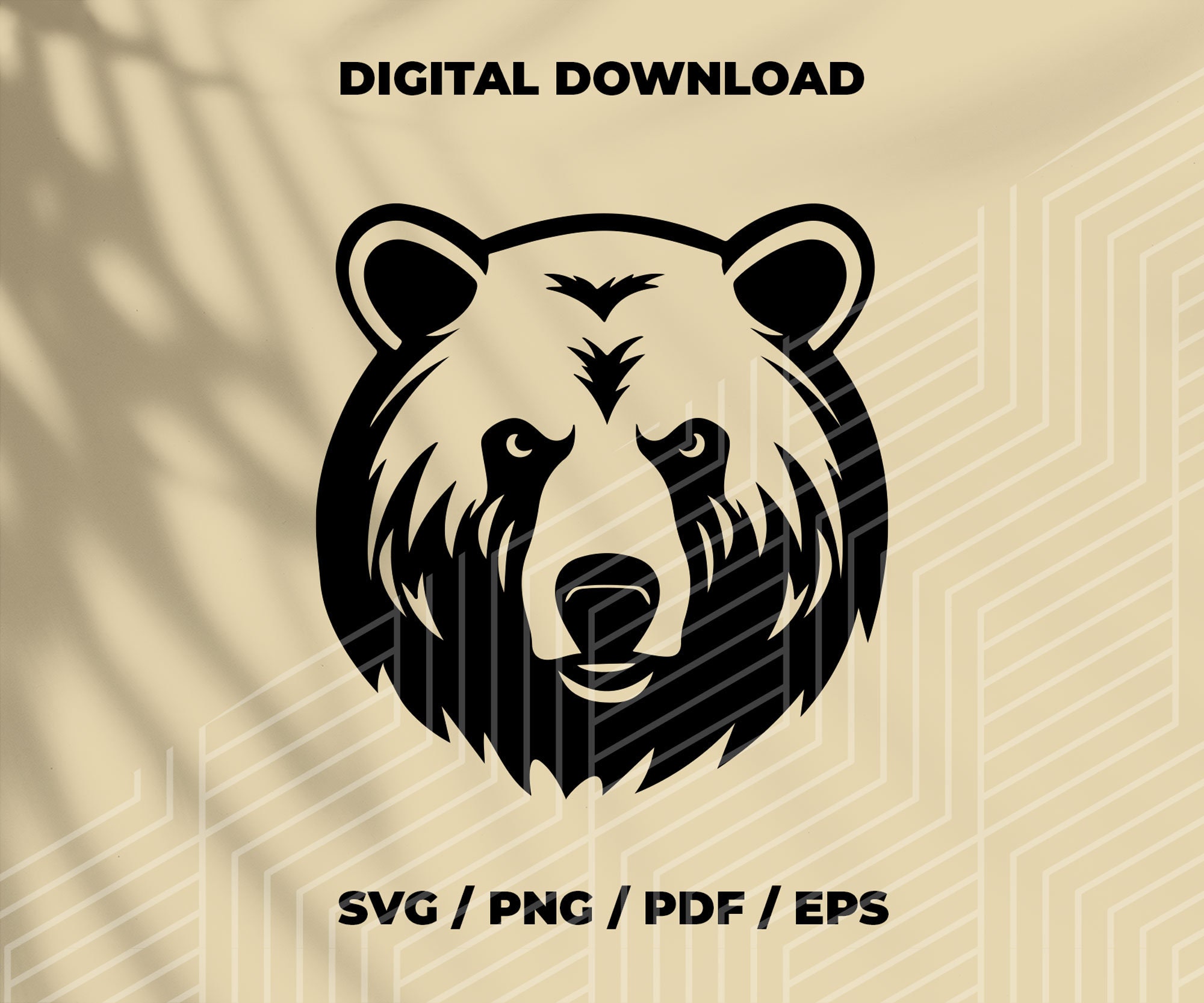 Bear Face SVG File: Logo Decal Cut File (digital Download) - Etsy