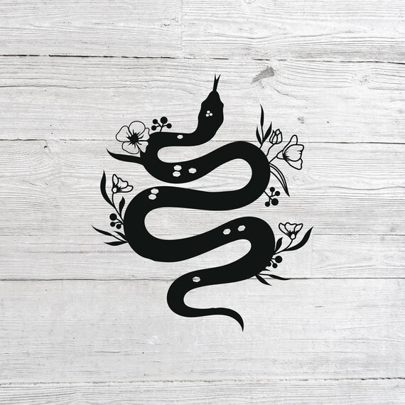 Snake With Flowers SVG Files for Cricut SVG Cricut File | Etsy