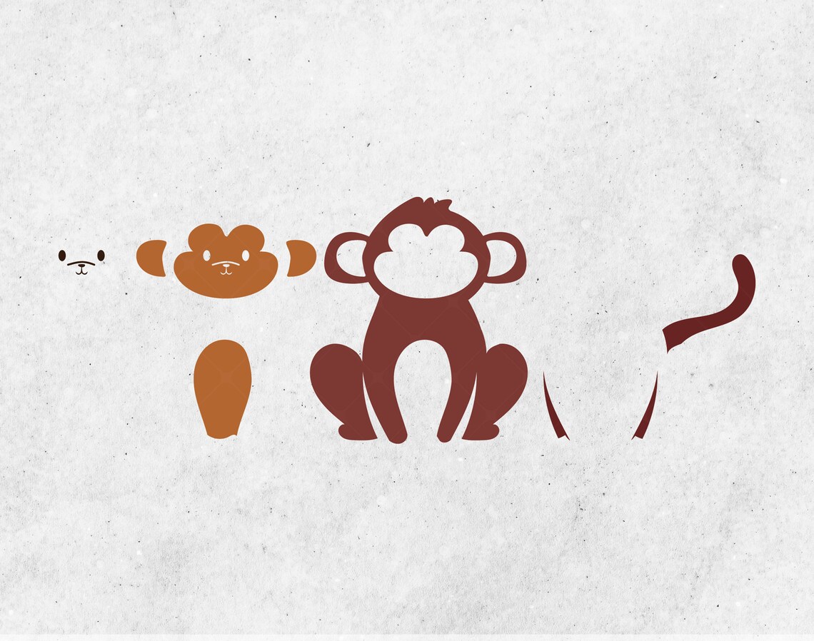 Layered Monkey Svg Baby Nursery Svg Animal Baby Shower | Etsy