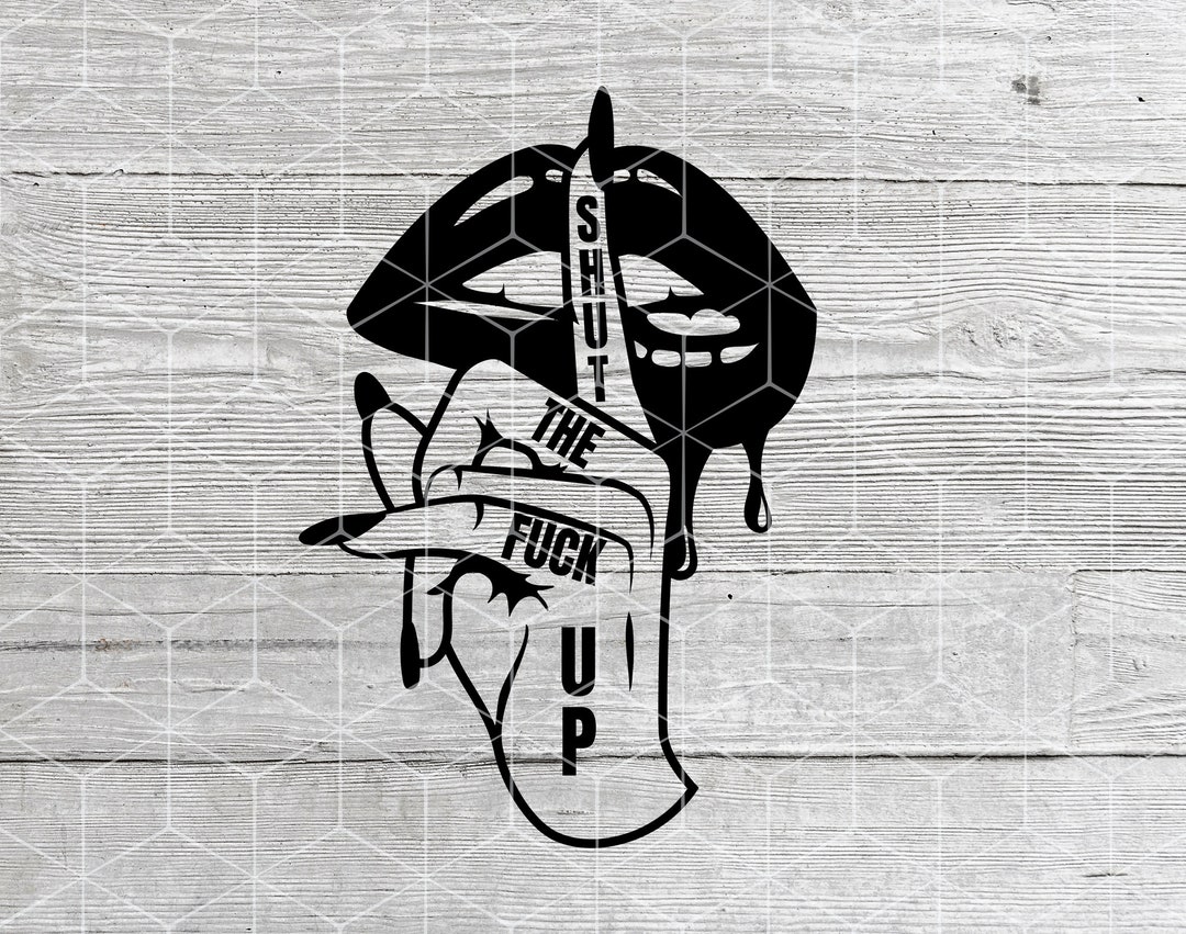 Sexy Dripping Lips Shh Stfu Shut Up Quiet Finger Gesture Svg Design
